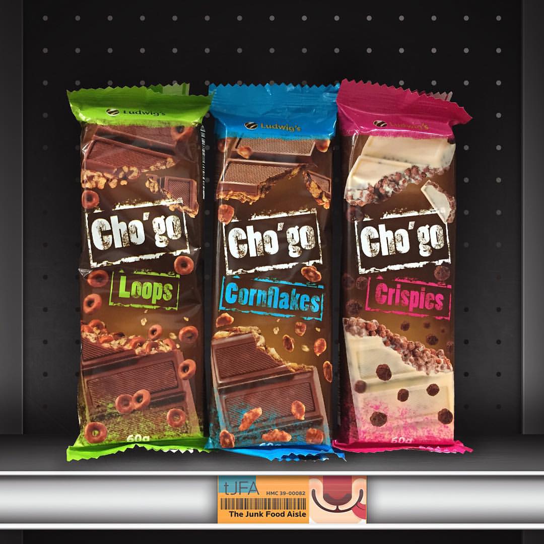 Cho'go Loops, Cornflakes, and Crispies Chocolate Bars - The Junk Food Aisle